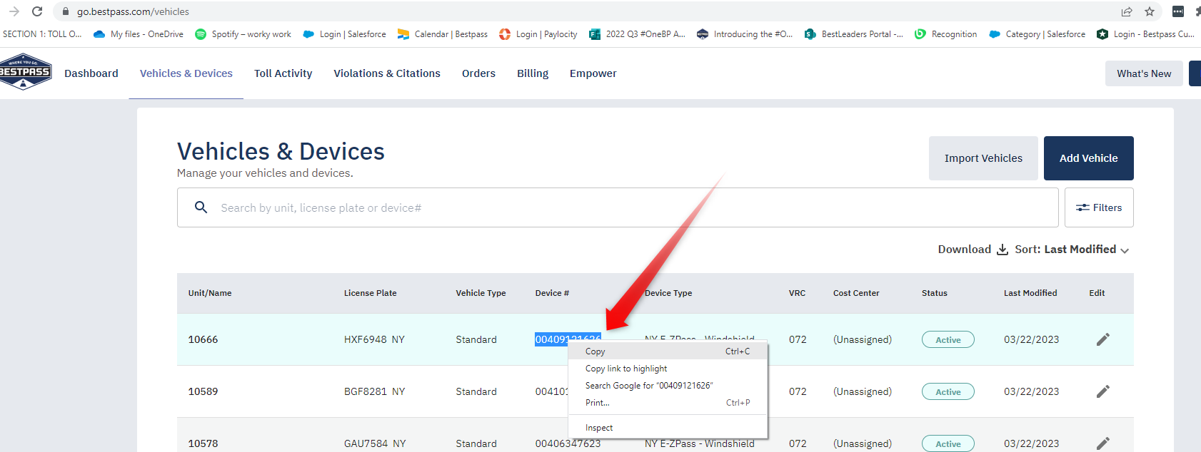 How to Assign a Transponder in the Portal