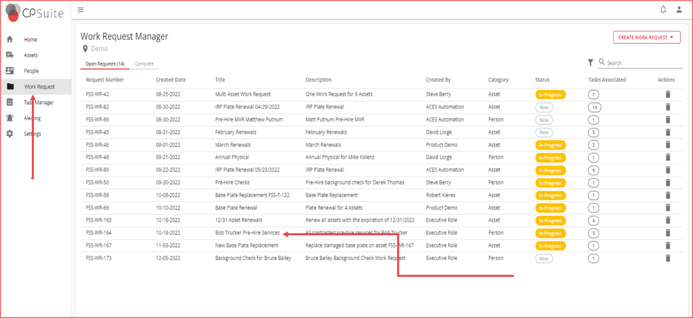 CPSuite Work Request & Task
